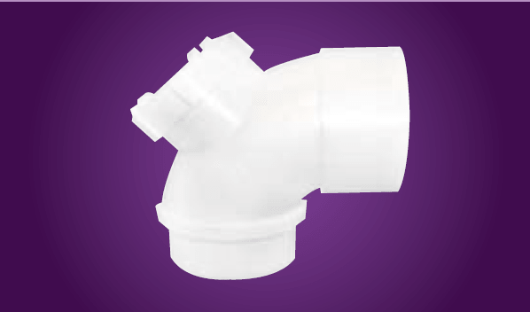 90º DB-Locking Bend F/F of M/F w/3" Rear Access - VicPlas