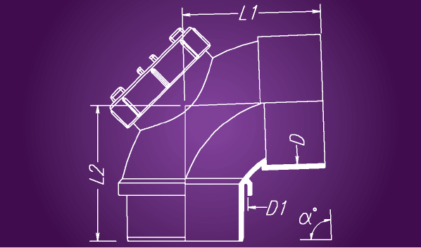 90º DB-Locking Bend F/F of M/F w/3" Rear Access - VicPlas