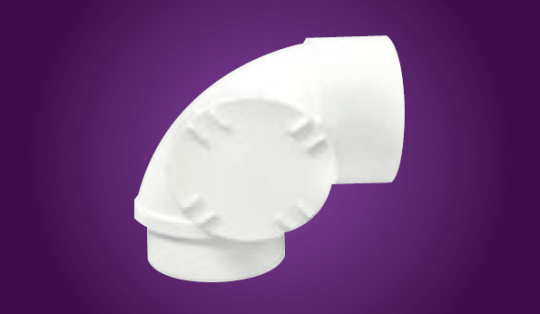 90º DB-Locking Bend F/F w/3" Side Access - VicPlas