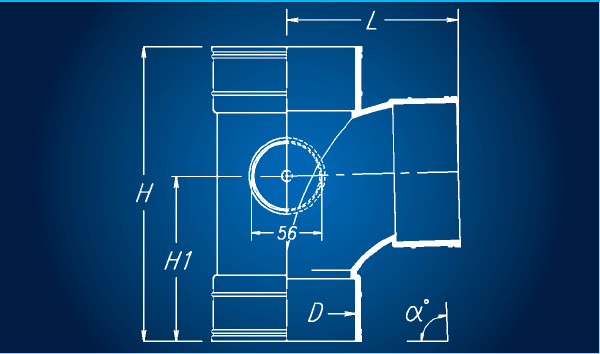 90° Sweep Tee F/F with 2" Branch - VicPlas