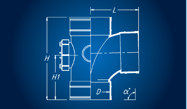 90° Sweep Tee F/F with Rear Access - VicPlas