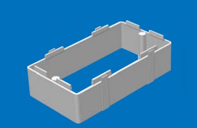 2-Gang PVC Knockout Box Extension Ring - VicPlas