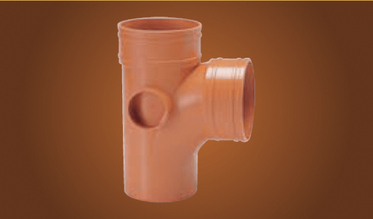 90º Sewer Single Sweep Tee M/F - VicPlas